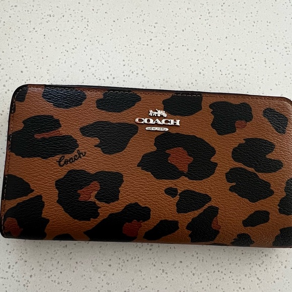 Coach | Bags | Coach Animal Print Wallet Brown And Black | Poshmark